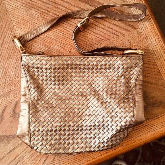 Ganson | Bags | Ganson Vintage Metallic Basketweave Shoulder Bag | Poshmark